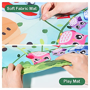 CUTE STONE Baby Gym Play Mat, Play Piano Gym with Tummy Time Activity Mat, Musical Activity Center for Infants Toddlers
