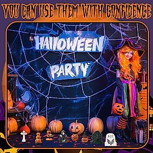 Wettarn 98 Pcs Halloween Miniatures Figurines Mini Tombstones Figurine Halloween Figurines Skulls Heads Resin Miniature Pumpkins Decor Garden Accessories Ornaments for Outdoor Home DIY Crafts Party