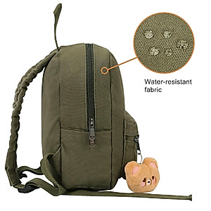 Phaoullzon Girls Mini Backpack Purse for Women Kids Canvas Small Casual Daypack Tiny Cute Travel Bag,Olive green