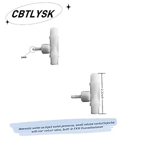 1/4 Inch Interface Venturi Injector, Venturi Injector for Air Water Mixing, PP material White (1690 oz/h) 2pcs set