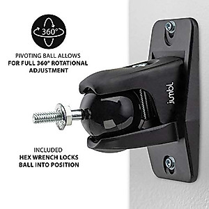 Jumbl SINSB7B ProGrip Ultra Stainless Steel Speaker Wall Mount Bracket, Black, Pair of 2