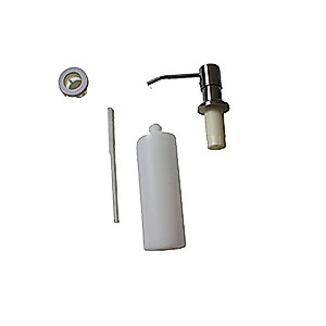 Soap Dispenser for Kitchen Sink, Built in, Stainless Steel, Pump Set for Dish Soap or Lotion, Refill from The Top (Silver)