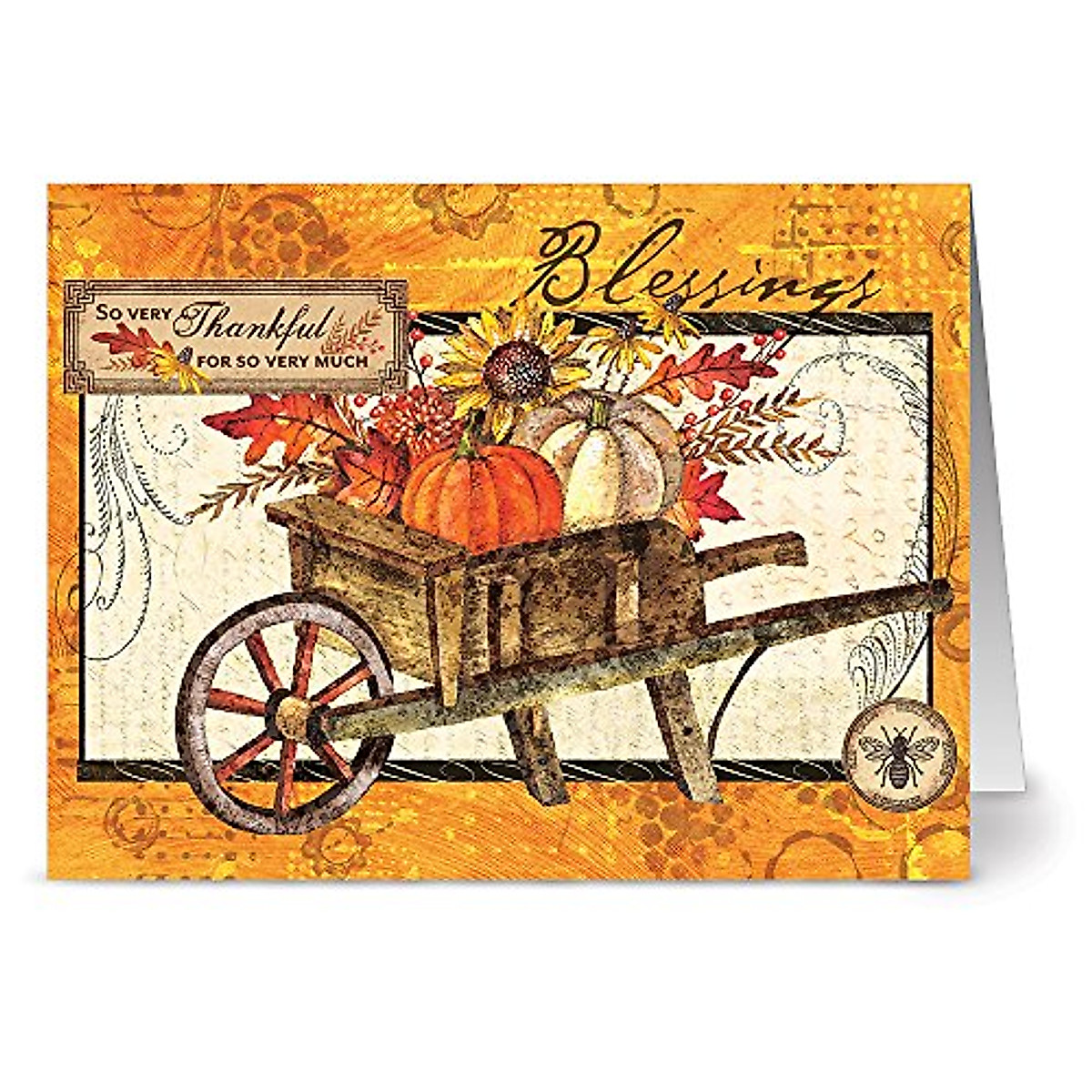 Note Card Cafe Christmas Greeting Card Set with Envelopes | 72 Pack | Blank Inside, Glossy Finish | Fall Blessings | Bulk Set for Greeting Cards, Occasions, Birthdays