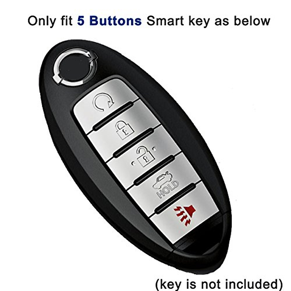 Hand Sewing 5 Buttons Leather Key Fob Cover Case Remote Holder Bag for 2017 2018 Nissan Rogue Maxima Altima Sedan Pathfinder Brown