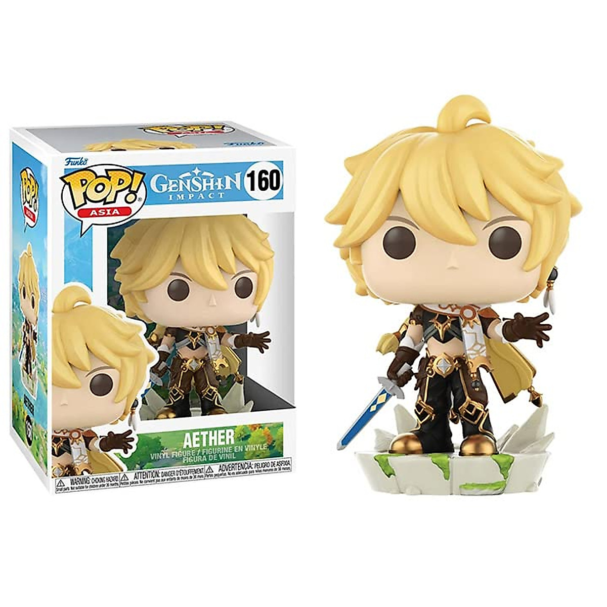 POP Genshin Impact - Aether Funko Vinyl Figure (Bundled with Compatible Box Protector Case), Multicolor, 3.75 inches