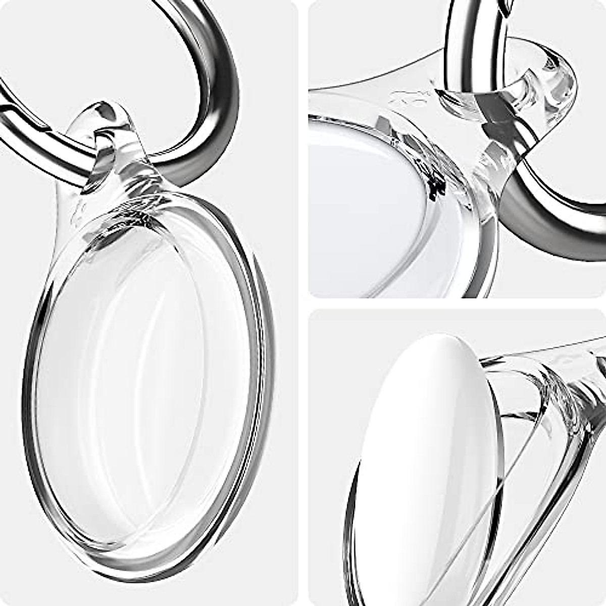 Spigen Ultra Hybrid Compatible with AirTag Case Cover AirTag Holder Designed for AirTag Keychain Ring (2021) - Crystal Clear