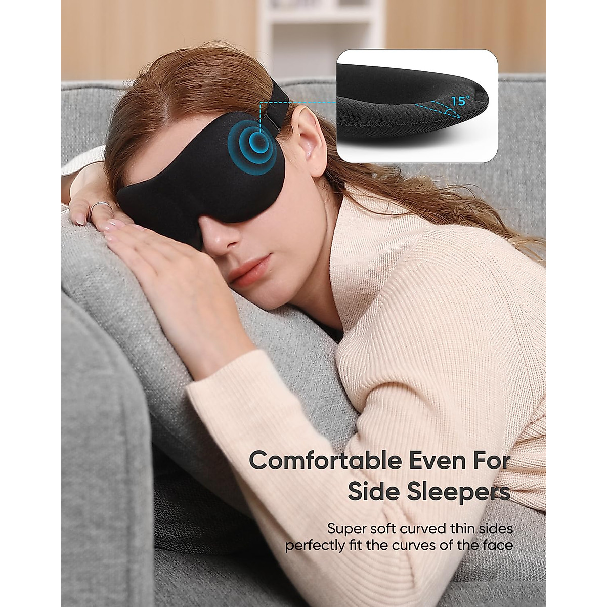 LKY DIGITAL Sleep Mask for Side Sleeper 3 Pack, Blackout 3D Eye Mask for Sleeping, Night Blindfold for Men Women