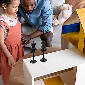 NUOBESTY 6Pcs Plastic Mannequin Display Support Holder Dress Forms Cloth Gown Model Stand Detachable Doll Clothes Mannequin for Doll Accessories, Black