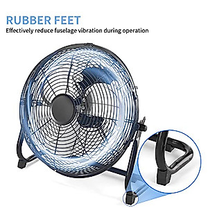 BREEZE LIVING 12 Inch 3-Speed High Velocity Heavy Duty Metal Industrial Floor Fans Oscillating Quiet for Home, Commercial, Residential, and Greenhouse Use, Outdoor/Indoor