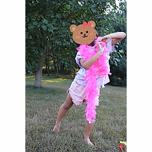 25 Gram, 4 Feet Long Chandelle Feather Boa, Great for Party, Wedding, Halloween Costume, Christmas Tree, Decoration (Candy Pink w/silver lurex)