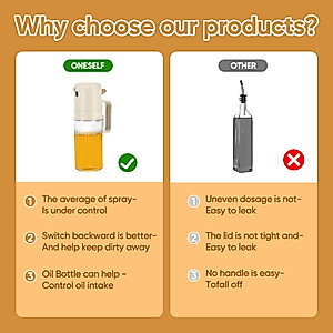 Garkup Oil Sprayer for Cooking, Oil Dispenser Bottle for Cooking in Kitchen Oil Sprayer with Delicate Mist for Air Fryer