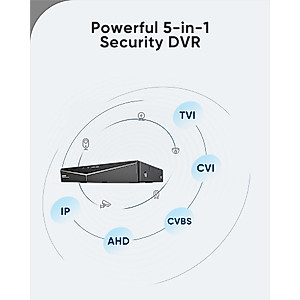 DVR for Security Camera, SANNCE 5MP 8CH CCTV DVR with 2TB Hard Drive, H.264+ Hybrid 5-in-1 Surveillance Recorder for 8CH Analog and 2CH IP Cameras, Remote Access, Motion Detection, 7/24 Recording
