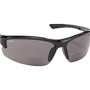 Coyote Eyewear BP-7 Polarized Reader Bifocal +2.00 Sunglasses, Black/Grey