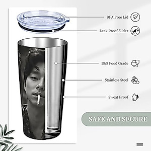 OAEWRE Gong Actors Yoo Stainless Steel Mug Insulated Tumbler Coffee Mugs with Lids and Straw Double Wall Vacuum Cup 20oz