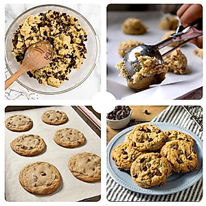 Ice Cream Scoop, 18/8 Stainless Steel Cookie Scoop, Cookie Scoops for Baking, 2 Tbsp/ 30 ml/ 1 oz Cookie Dough Scoop, Ice Cream Scooper with Trigger Release, Cookie Scooper for Baking, Cupcake Scoop