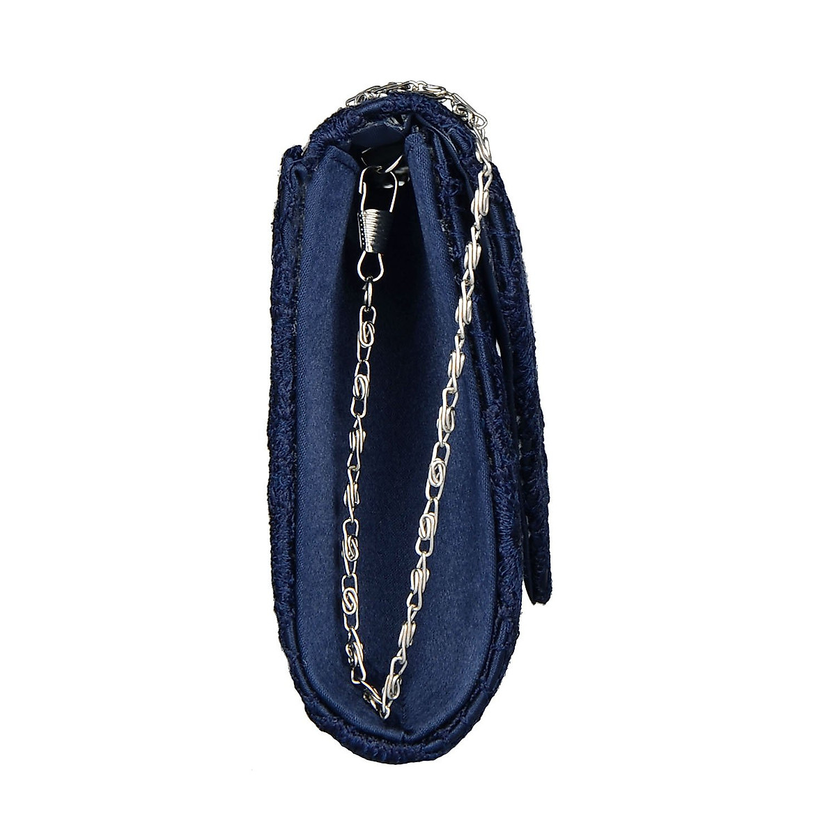 Baglamor Women's Elegant Floral Lace Envelope Clutch Evening Blue, Large