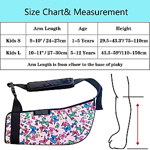 Ledhlth Soft Foam Arm Sling Butterfly for Shoulder Kids Toddler Arm Support Brace for Broken Collarbone Children Shoulder Immobilizer for Shoulder Injury (Kids L)