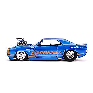 Jada Toys Bigtime Muscle 1:24 1969 Chevy Camaro Earthshaker Die-cast Car Candy Blue, Toys for Kids and Adults