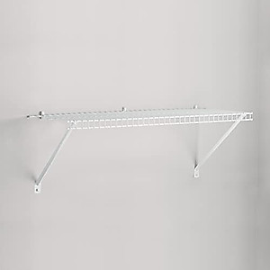 Rubbermaid Linen Closet Shelf Kit, 2-foot x 12-Inch, Metal, Wire Shelving System for Laundry Rooms or Basements