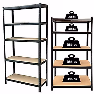 AUTOFU Storage Shelves,5 Tier Adjustable Garage Storage Shelving, 168x75x30cm Heavy Duty Metal Storage Rack Shelf Unit, Multipurpose