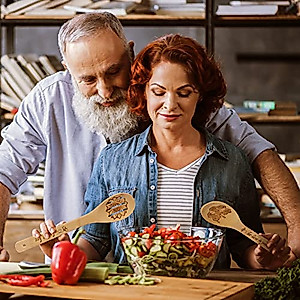 Wooden Spoons for Cooking, Funny Inspired Quotes Laser Engraved Cooking Utensils Set,Kitchen Cooking Supplies, Bamboo Spoon Slotted Kitchen Utensil Fun Gift Idea Housewarming Gift (Bees)