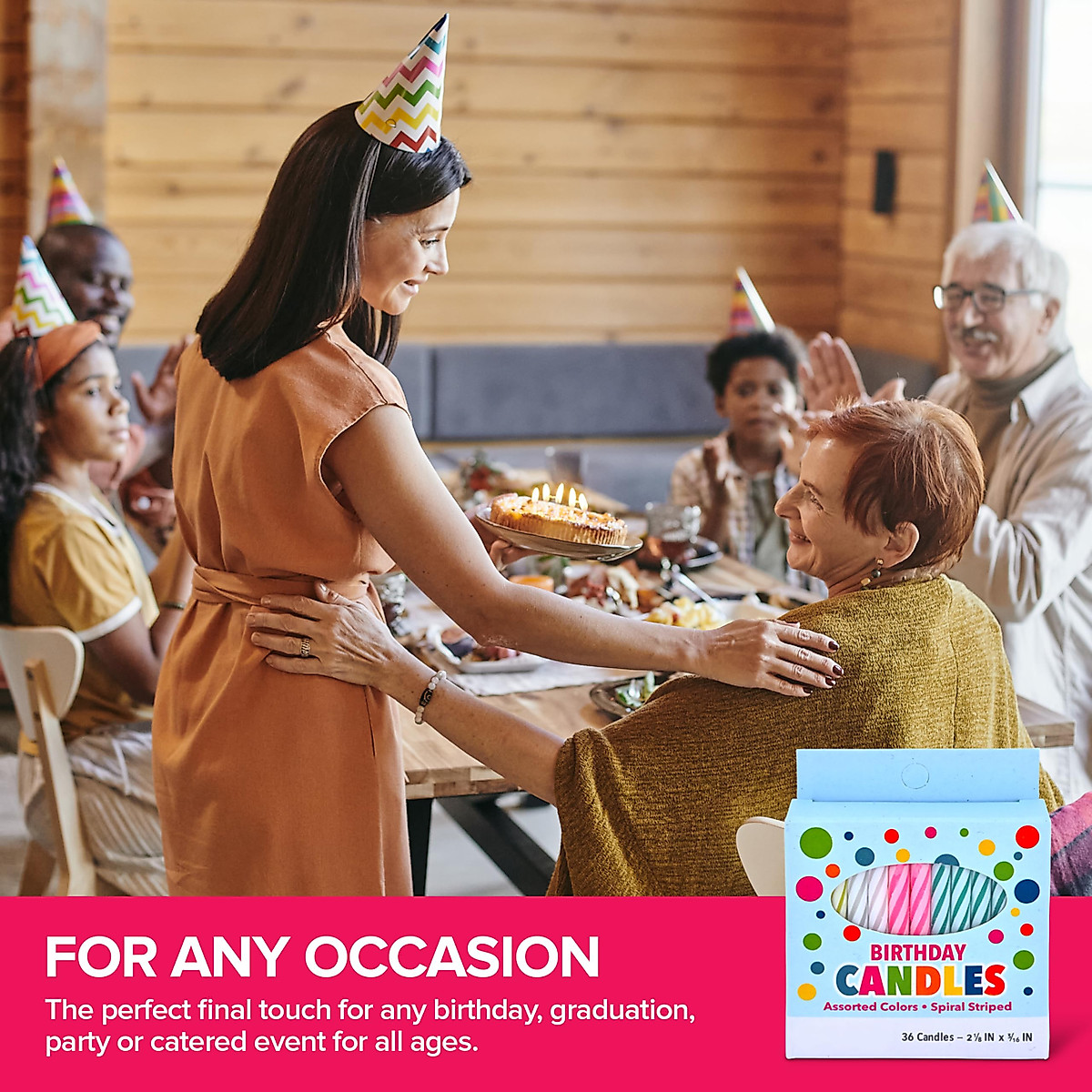 144 Count Birthday Candles, Multi-Color Spiral Candles Bulk Pack, Birthday Candles for Cake and Cupcakes, Candles for Birthday Parties, Holidays, and More! Green, Pink, White, Yellow & Blue