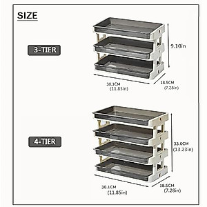 Cosmetic storage box acrylic simple multi-layer rack, bedroom dresser bathroom bathroom skin care drawer pull-out organizer shelf (3-layer, black)