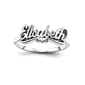 LONAGO Personalized Name Ring Customized Nameplate Ring for Women Mem