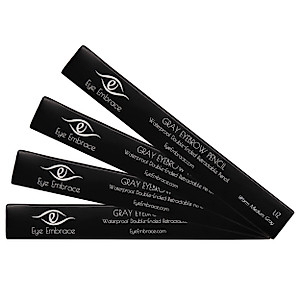 Eye Embrace Liz: Medium Gray Eyebrow Pencil – Waterproof, Double-Ended Automatic Angled Tip & Spoolie Brush, Cruelty-Free