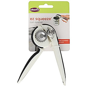 Chef'n EzSqueeze One-Handed Can Opener, 6 long, Black/White