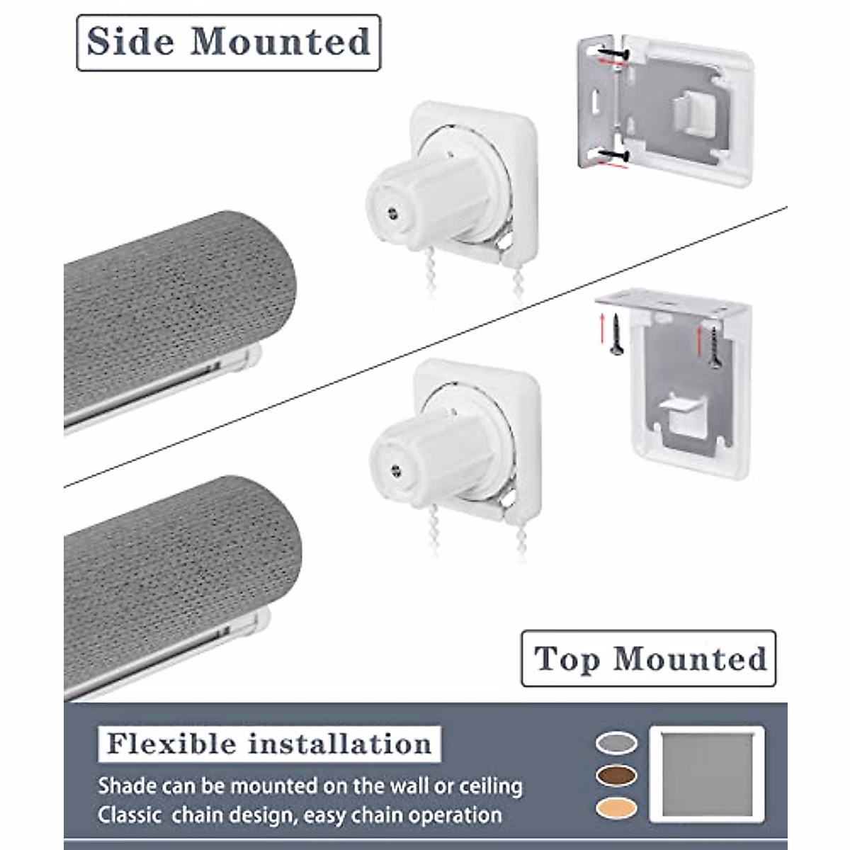 CICADA SPEECH Outdoor Roller Shade Roll Up Shade Cloth Patio Blinds for Deck Porch Balcony Backyard (8' W X 8' L), Gray