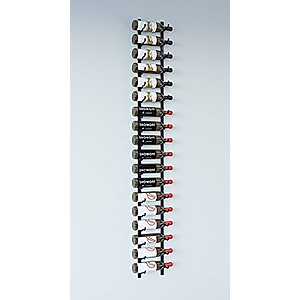 VintageView W Series (6 Ft) - 18 Bottle Wall Mounted Wine Bottle Rack Kit (Satin Black) Stylish Modern Wine Storage with Label Forward Design