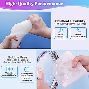 LET'S RESIN Silicone Mold Making Kit Liquid Silicone Rubber Non-Toxic Translucent Clear Mold Making Silicone-Mixing Ratio 1:1-Molding Silicone for Resin Molds,Silicone Molds DIY Manual Making(20.46oz)