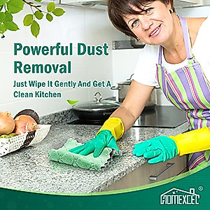 HOMEXCEL Dish Towels 12 Pack,Premium Kitchen Towels,Super Absorbent Coral Fleece Dishtowels, Nonstick Oil Washable Fast Drying Kitchen Cloth Rags