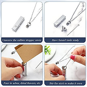 Urn Necklace for Ashes for Men and Women Cremation Jewelry for Ashes Stainless Steel Small Keepsake Pendant for Human Ashes (Black, Sliver, 12)