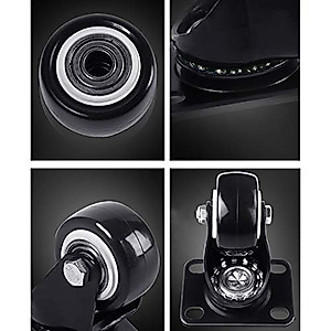 OUSIKA Heavy Castor Wheels-Set of 4 Swivel Caster Wheel,Furniture Castors-Polyurethane,Black,Heavy Duty 360° Top Plates,Double Bearings,Wear-Resistant,528lb Max Capacity,for Coffee Table,Cabinet (2.5i