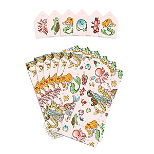 CENTRAL 23 Girls Wrapping Paper For Birthday Baby Shower - 6 Gift Wrap Sheets - Underwater - Mermaid Wrapping Paper - Comes With Fun Stickers