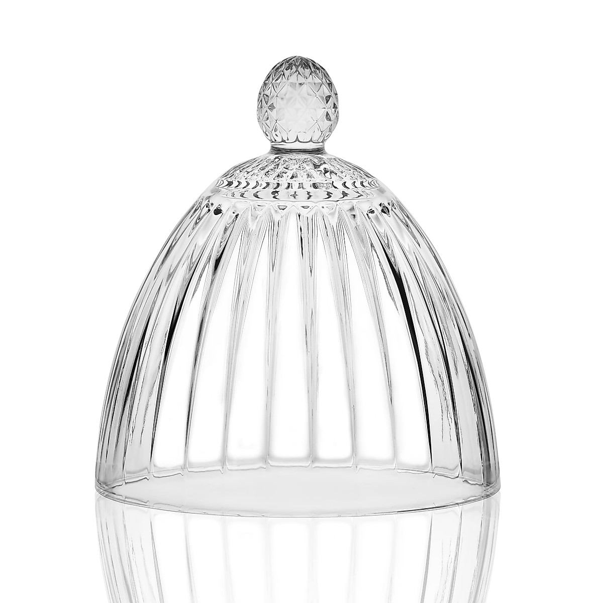 KANARS Cutlery Organizer - Egg Shaped Silverware Caddy with Walnut Compartment for Party Formal Dinner - Crystal Kitchen Utensils Caddy Holder for Flatware, Knives and Spoons