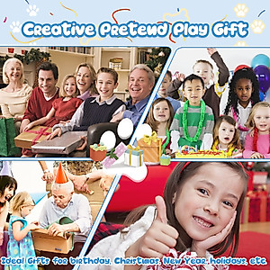 TEUVO Pet Care Playset Robot Dog Toys for Kids, 12Pcs Kids Vet Playset Toys Veterinarian Kit Doctor Kit & Interactive Electric Dog Plush & Cage Pretend Play Gifts for Girls Toddlers 3 4 5 6 7 Year Old