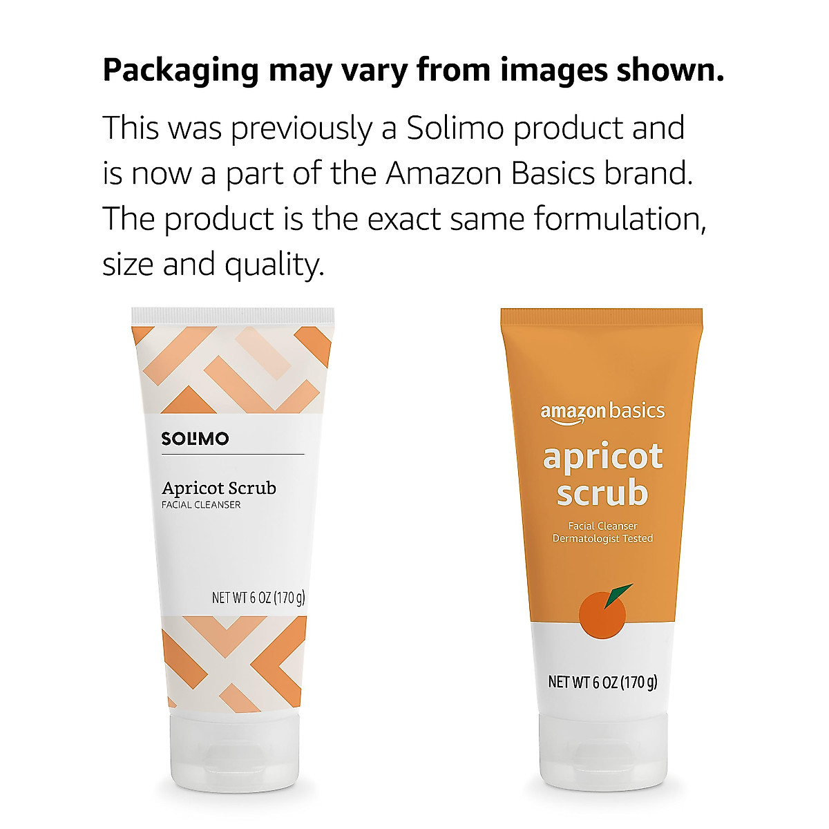 Amazon Basics Apricot Scrub Facial Cleanser, 6 Ounce (Pack of 3) (Previously Solimo)