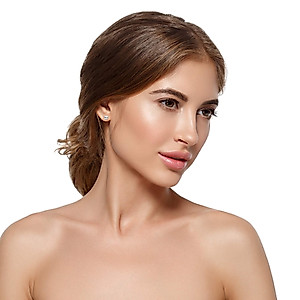 Milacolato Unisex Cubic Zirconia Stud Earrings 925 Sterling Silver Round/Square Princess Cut Cubic Zirconia Screw Back Stud Earrings for Women Men Cartilage Tragus Helix CZ Studs 5MM