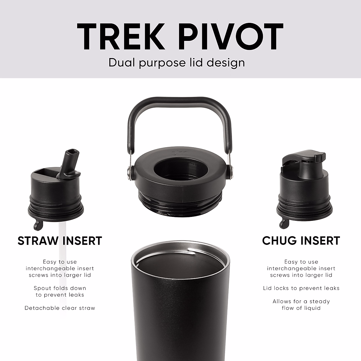Simple Modern Trek Pivot | 40oz Flip Straw Tumbler with Handle | Water Bottle & Boot | Interchangeable Straw & Chug Lids | Insulated Stainless Steel Jug | Gym Sports Outdoors | Buttercup