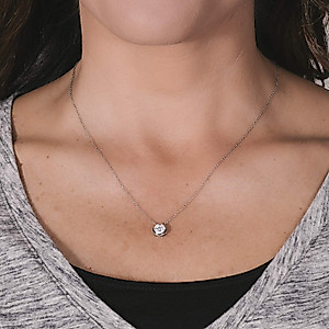 Charles & Colvard 14K White Gold Moissanite Bezel Set Solitaire Pendant 1.00ct DEW