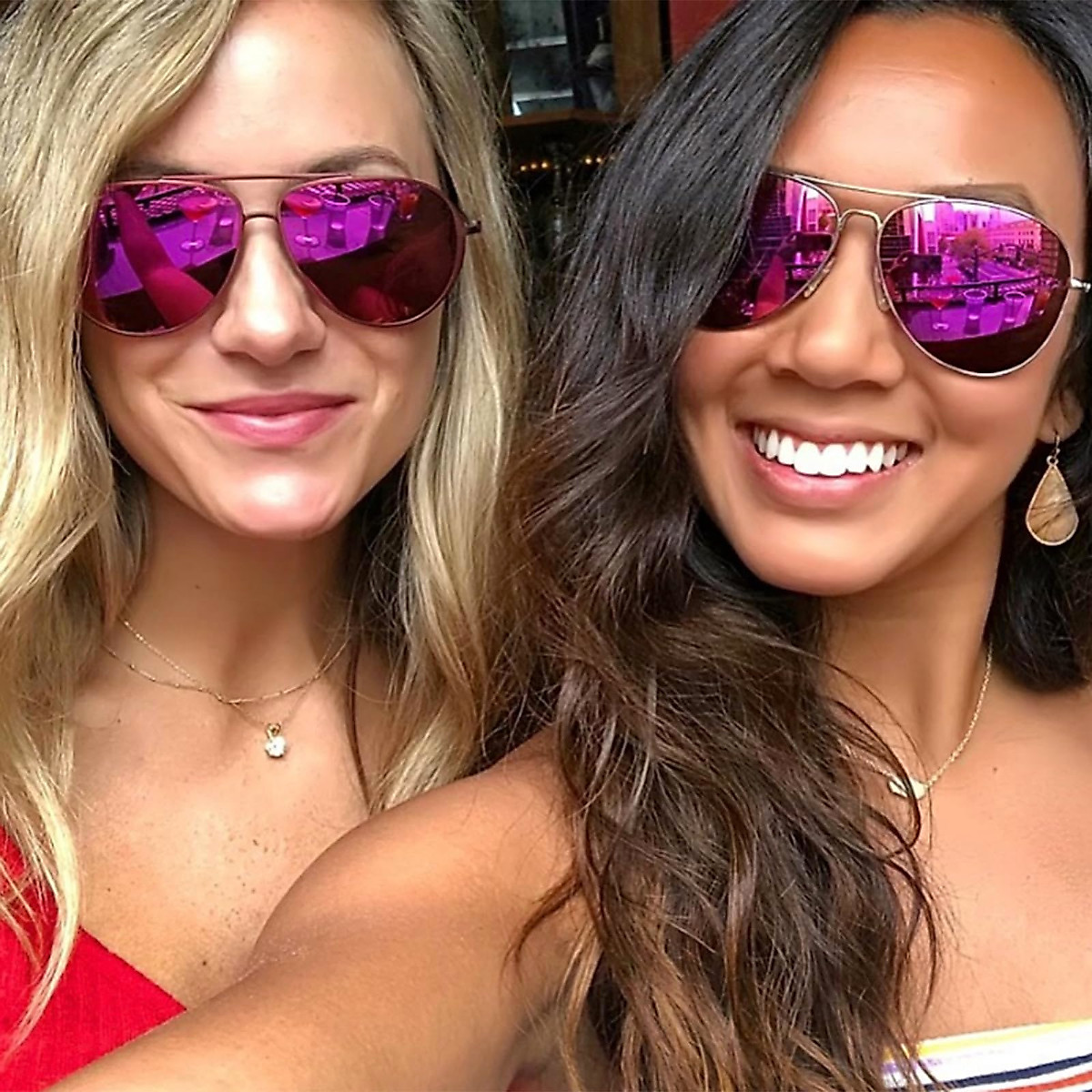 AIEYEZO Classic Aviator Polarized Sunglasses for Men Women Spring Hinge Metal Frame UV400 Protection (Silver/Purple Mirror)