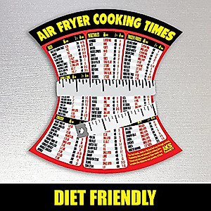Air Fryer Magnetic Cheat Sheet - Large Print Easy to Read Airfryer Accessory - Air Fryer Cooking Times Chart Magnet, Air Fryer Cookbook Guide, Air Fryer Cheat Sheet, Air Fryer Oven Accessories (Red)