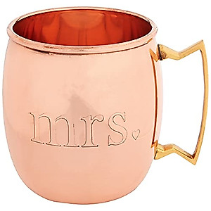 ODI Moscow Mule Kit with Mr. and Mrs. Moscow Mule Copper Mugs, Moscow Mule Cups 16 Ounces Solid Copper