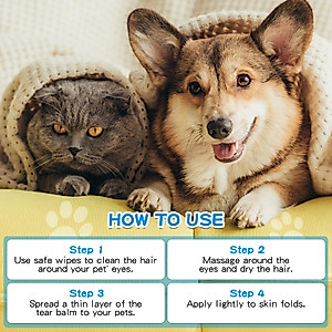 Morikey Pet Tear Stain Remove Balm,2.1oz 100% Organic & Natural Planted Balm Soother & Moisturizer Eye Care for Dogs and Cats,Relief Eye Area Dry, Tear Stain,Gentle and Non-Irritation