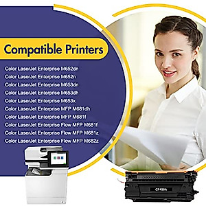 655A Toner Cartridge Compatible Replacement for HP 655A CF450A Black Toner Cartridge for HP Color Laserjet Enterprise M652n M652dn M653dn M653x M653dh MFP M681dh M681f M682z Printer Ink (1-Pack)