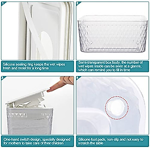 Jitnetiy Wipes Holders, Large Capacity Wipes Dispenser Box Wipes Case Dustproof Wipes Box with Lid Keep Diaper Wipes Fresh (White)