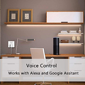 Smart Plug Amysen - A Certified & Alexa, Echo & Google Home – Only WiFi 2.4G (4- Pack) (C LED Green)